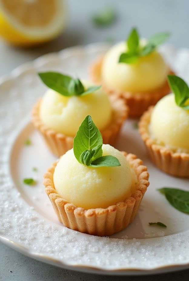 Refreshing Lemon Basil Sorbet Tartlets: A Miniature Treat – Baked Twist