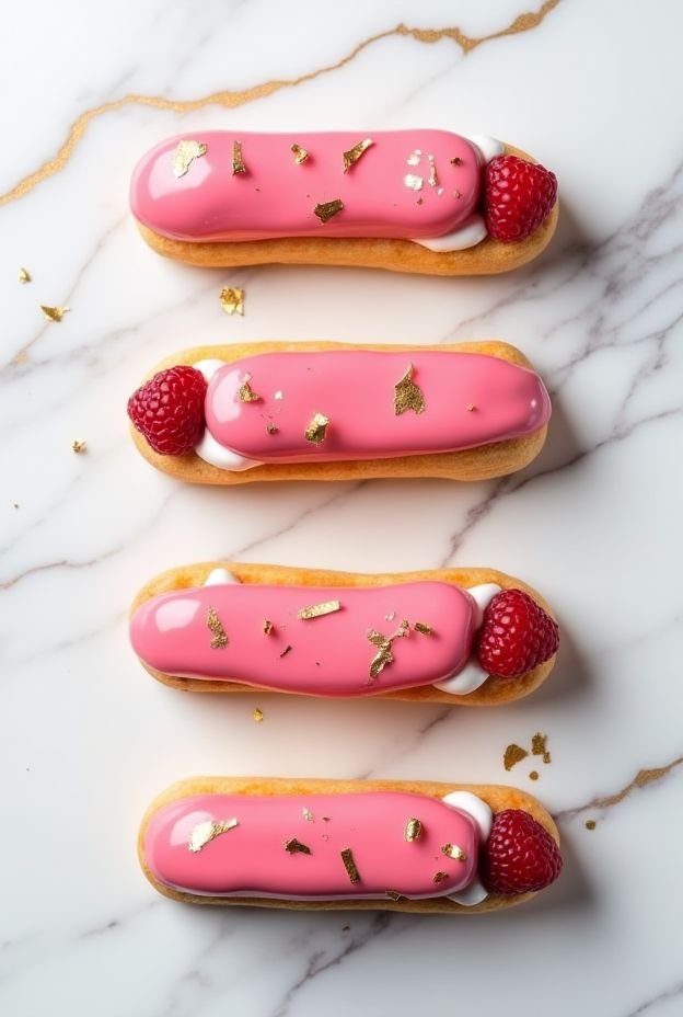 Raspberry Diplomat Cream Eclairs: A Sweet Sophistication – Baked Twist