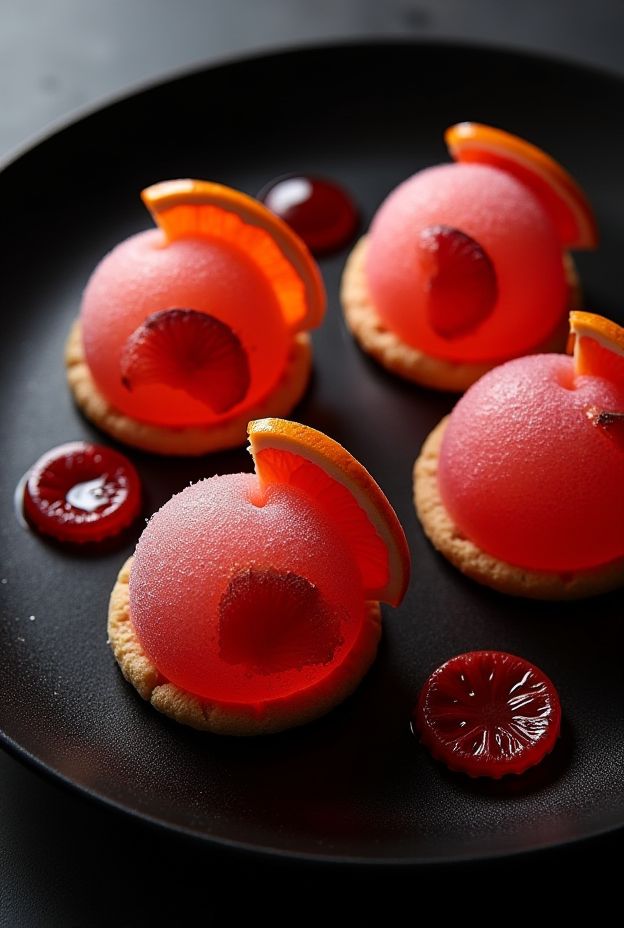 Charming Frozen Blood Orange Campari Domes on a Shortbread Base – Baked ...
